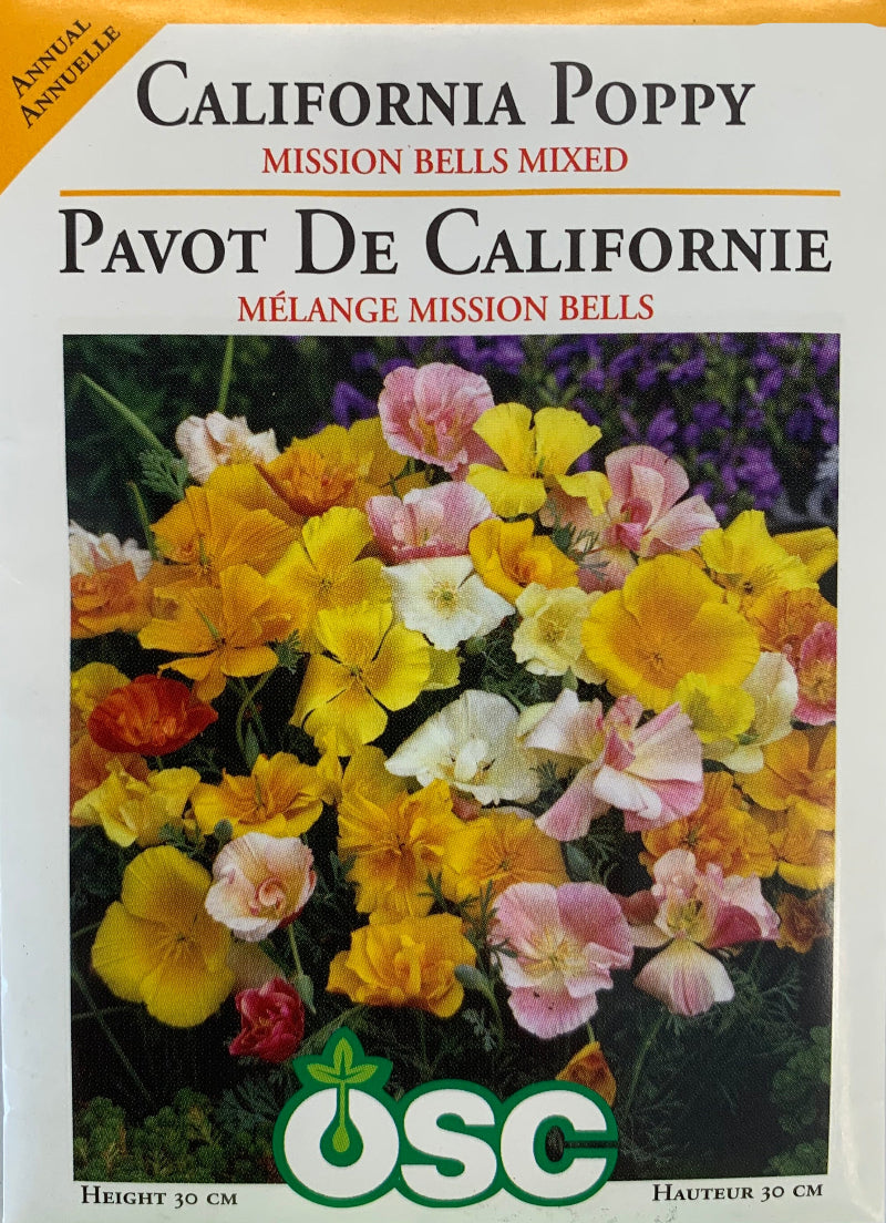 Seed- California Poppy Mission Bells Mixed – Knippel Garden Centre